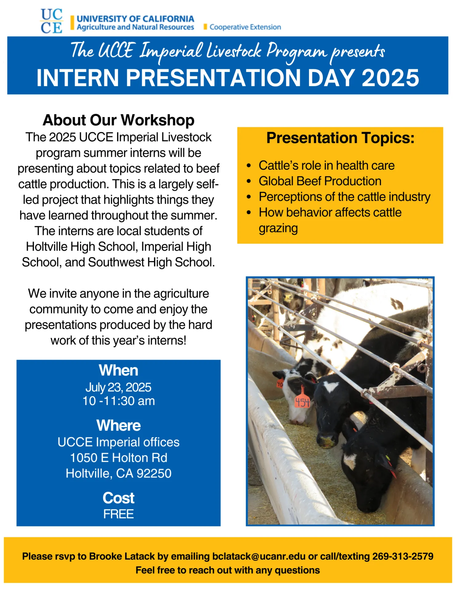 2025 UCCE Imperial County Livestock Program Summer Intern Presentations | UC Agriculture and ...